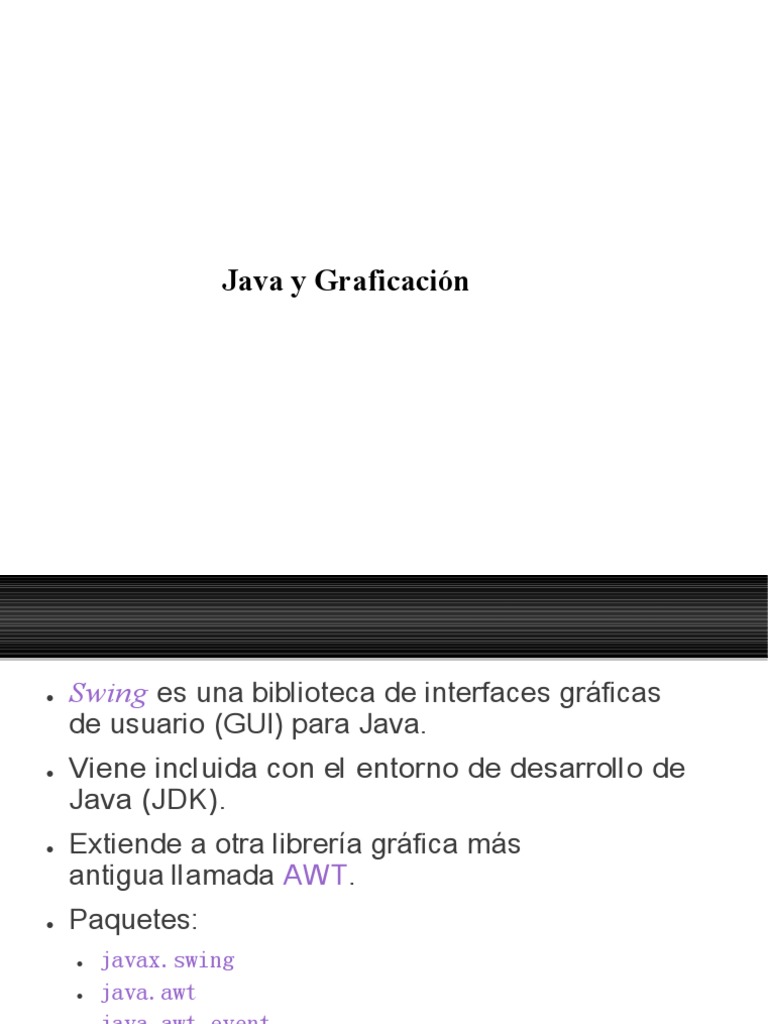Swing | PDF | Java (lenguaje de programación) | Modelo – Vista – Controlador