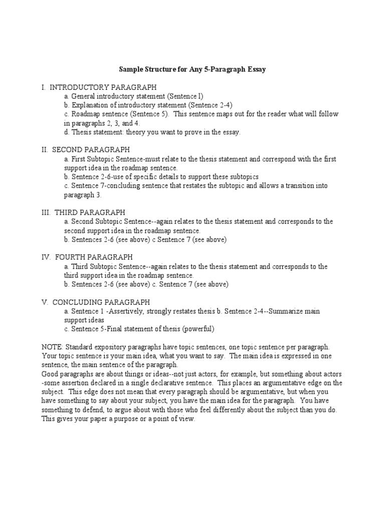 5 Paragraph Essay Format | PDF | Essays | Justification