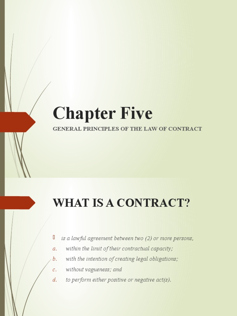 Chapter 5 - General Principles of Contract | PDF | Breach Of Contract ...
