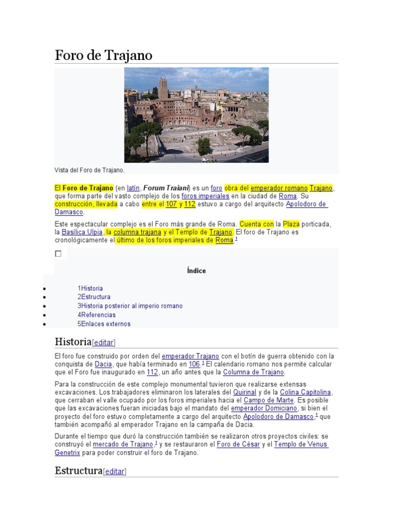Foro de Trajano | PDF