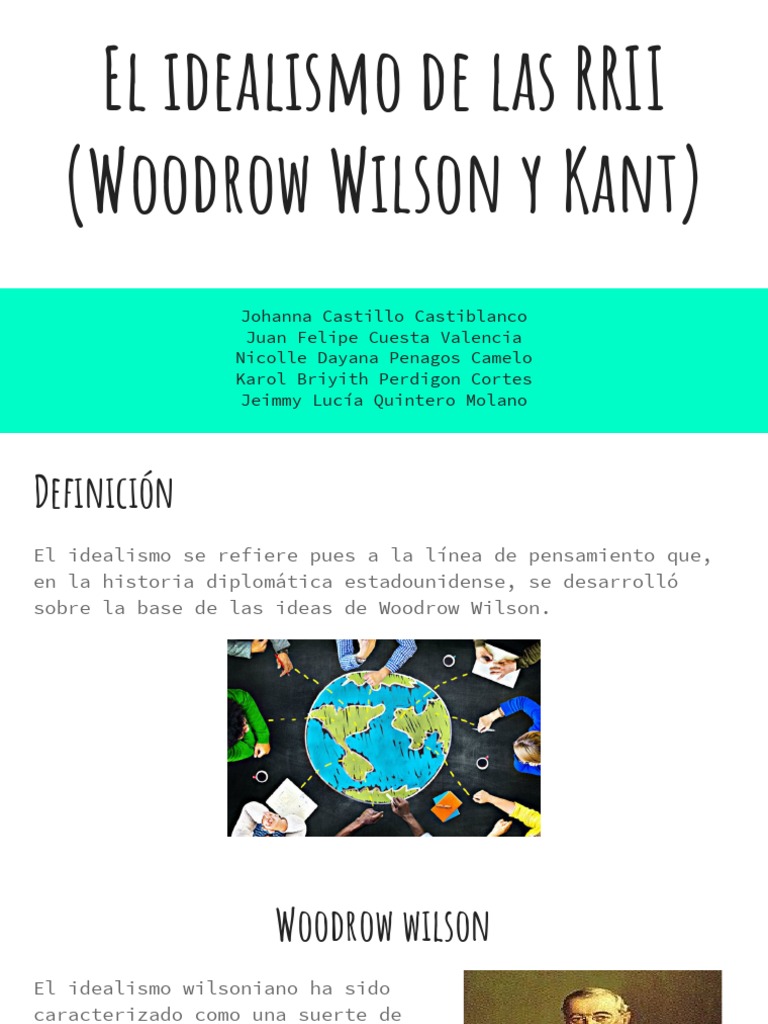 El Idealismo de Las RRII (Wodrow Wilson y Kant) | PDF | Immanuel Kant ...