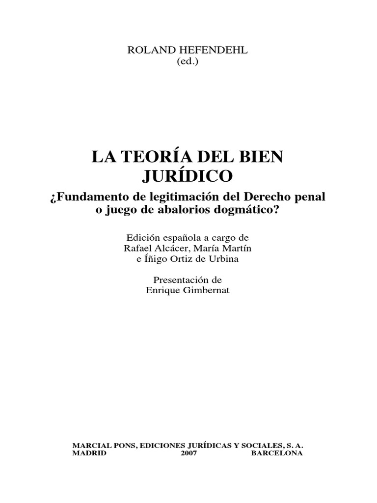 Teoria Del Bien Juridico.1 PDF | PDF | Derecho penal | Homosexualidad Teoria Del Bien Juridico.1 PDF | PDF | Derecho penal | Homosexualidad