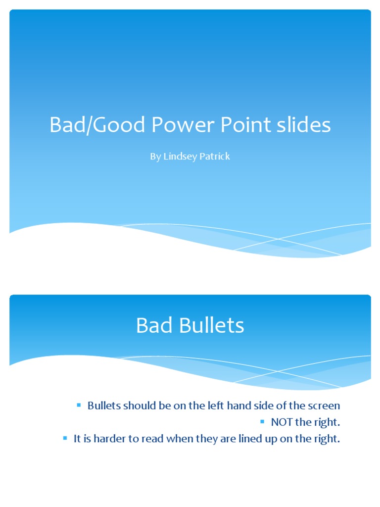 Good vs Bad PowerPoint Slides | PDF | Graphics | Mental Processes