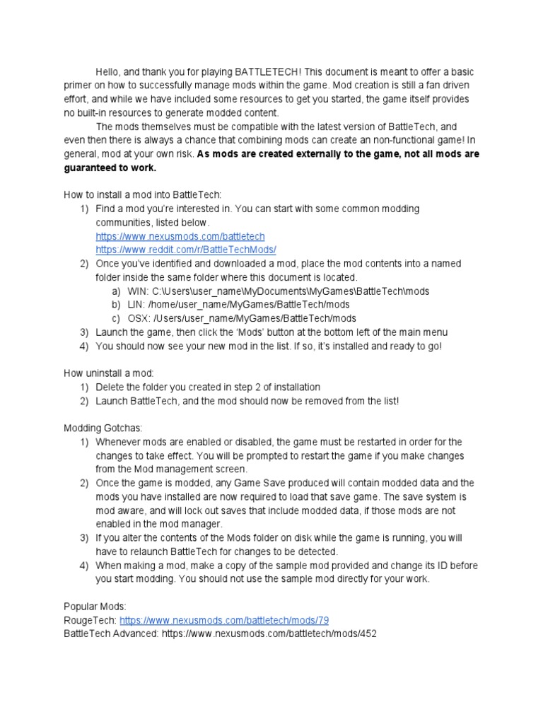 Mod Support - README PDF | PDF | Computing Platforms | Operating System Families