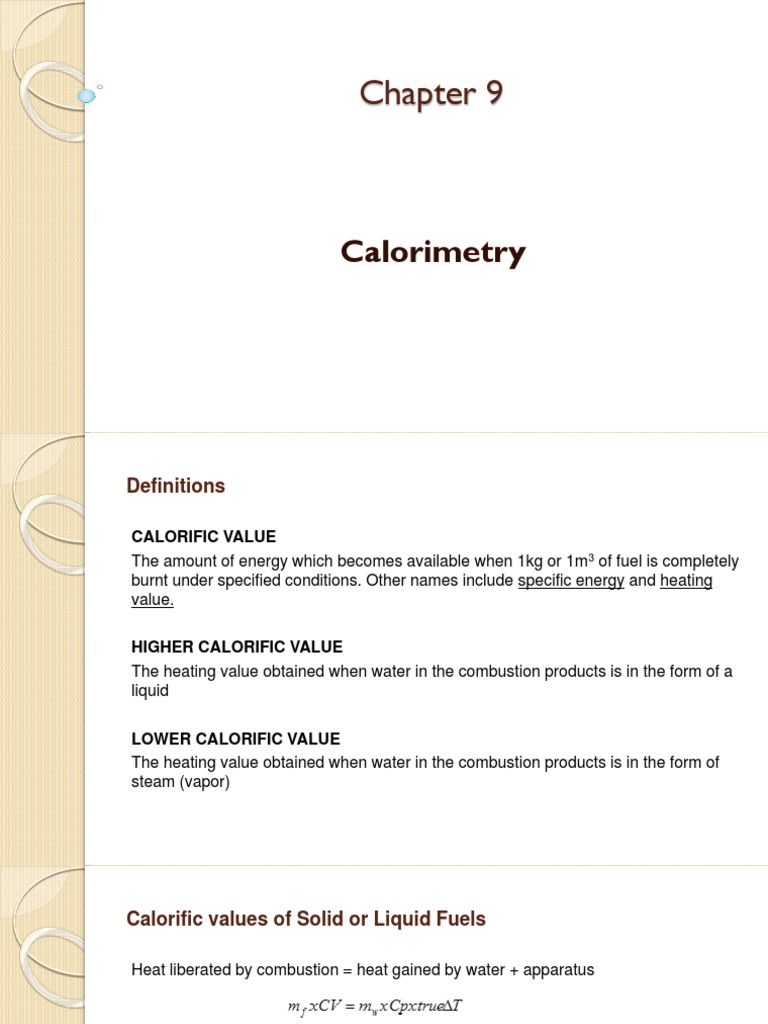 CH 9 Calorimetry | PDF | Water | Physical Sciences