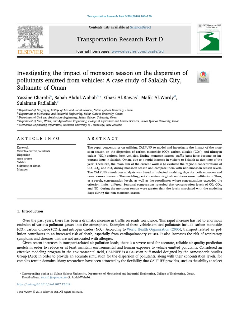 Transportation Research Part D | PDF | Air Pollution | Meteorology
