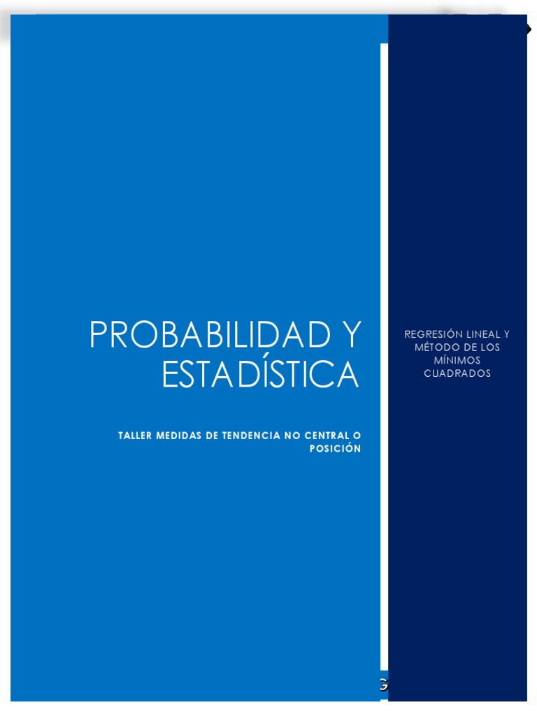 Taller 4 Probabilidad y Estadística | PDF | Correlación y dependencia | Estadísticas