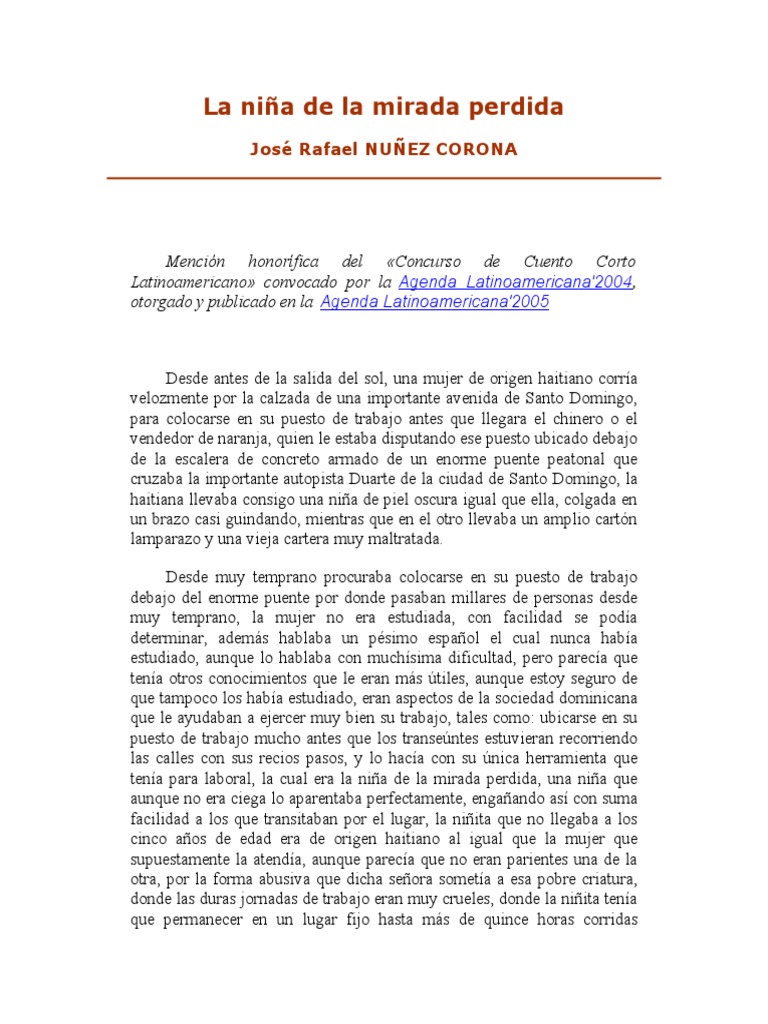 La Niña de La Mirada Perdida | PDF | República Dominicana | Haití