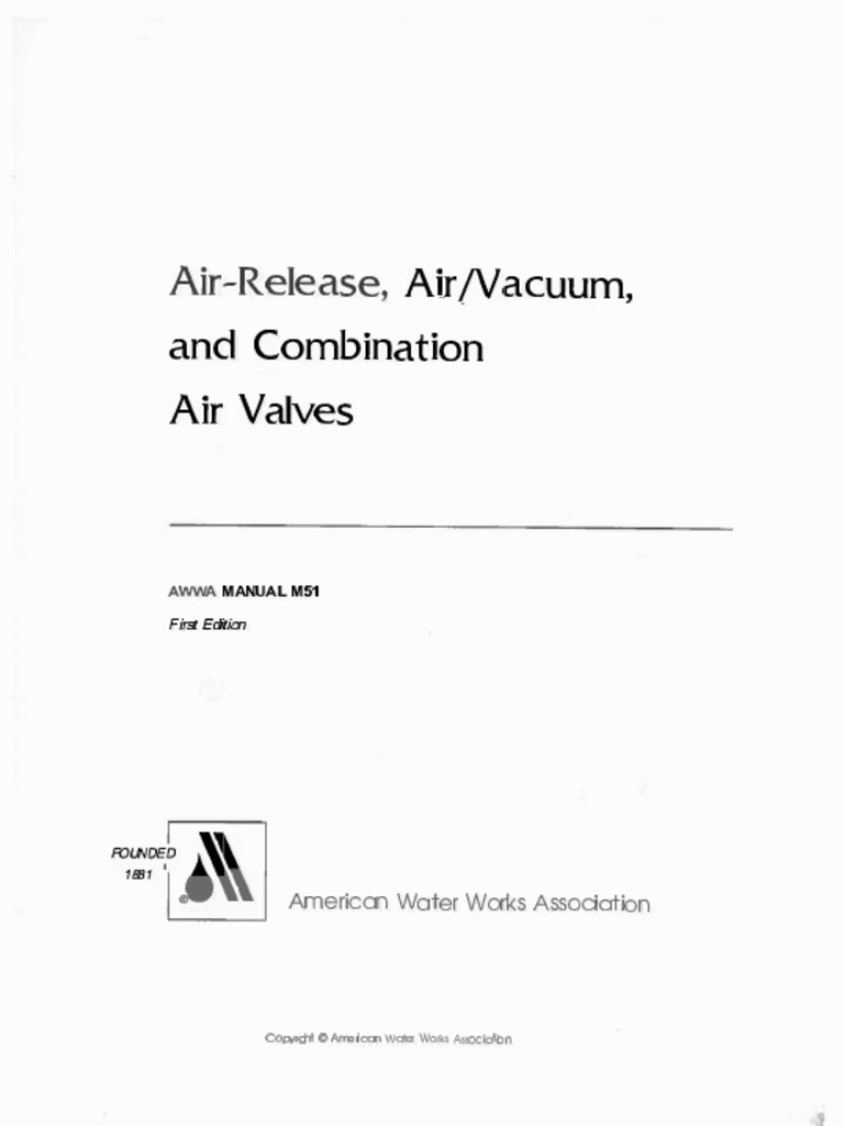 Manual AWWA M51 Air Valves PDF | PDF | Pressure | Pump