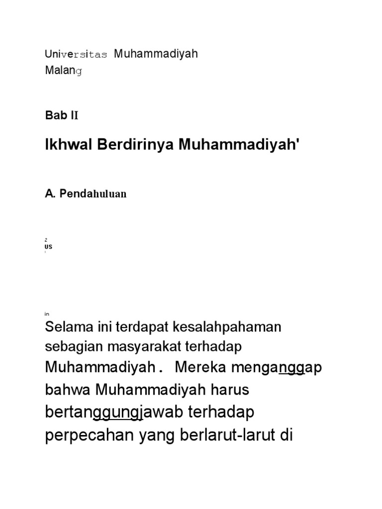 (Aik-Iii) Bab 02 - Ikhwal Berdirinya Muhammadiyah | PDF