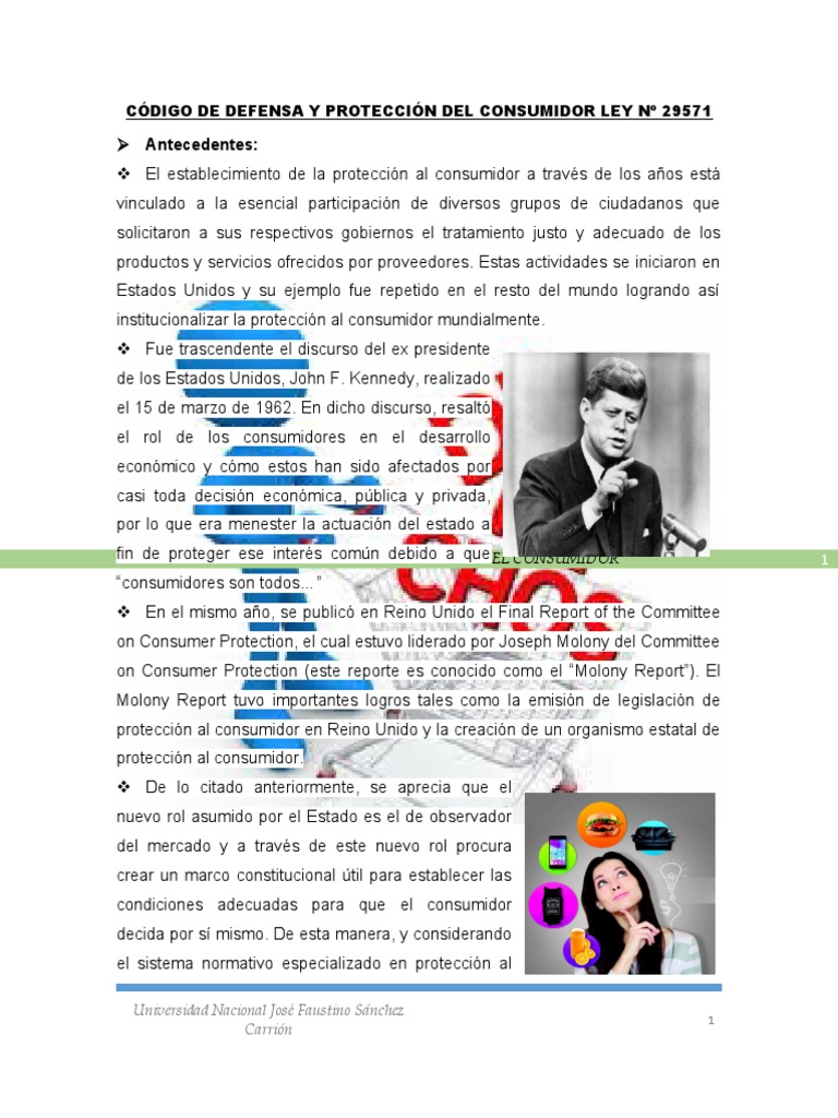 Código de Defensa y Protección Del Consumidor Ley #29571 | PDF | Protección al Consumidor | Los ...