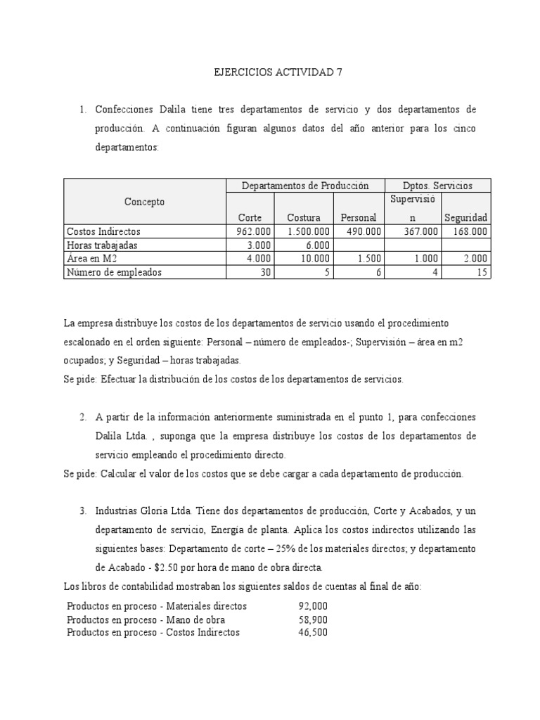 Taller Costos 1 | PDF | Business | Economias