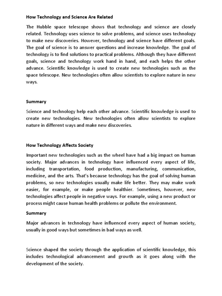 Science and Technology's Mutual Impact | PDF | Emerging Technologies ...