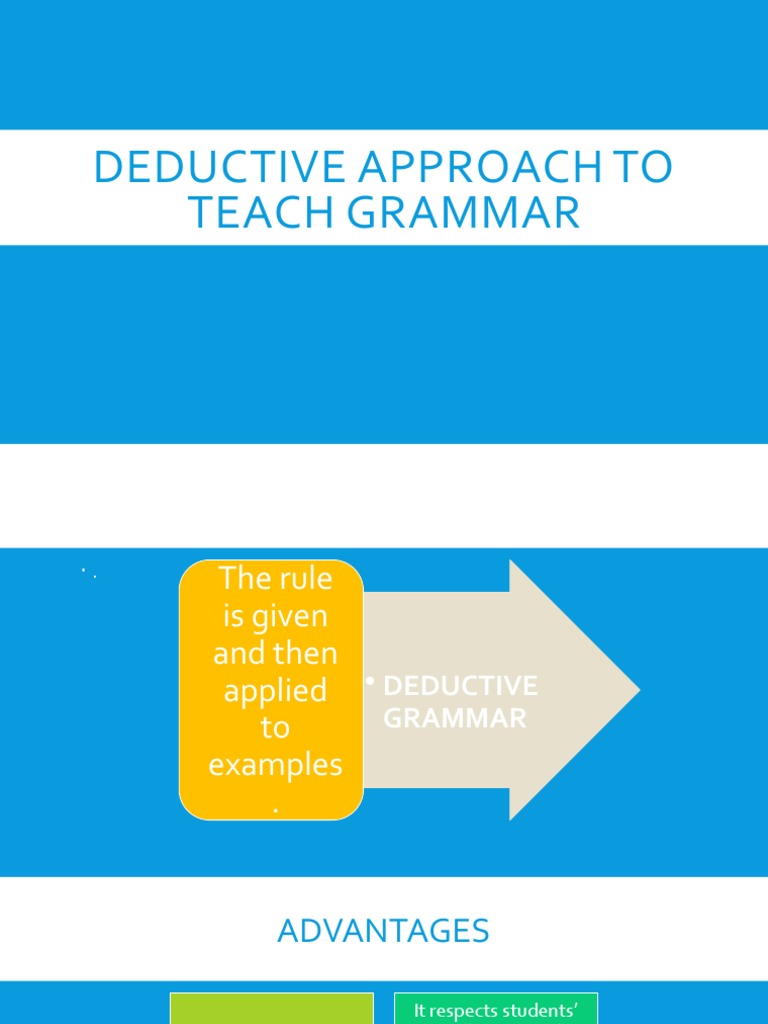 Deductive Approach To Teach Grammar | PDF | Learning | Teachers