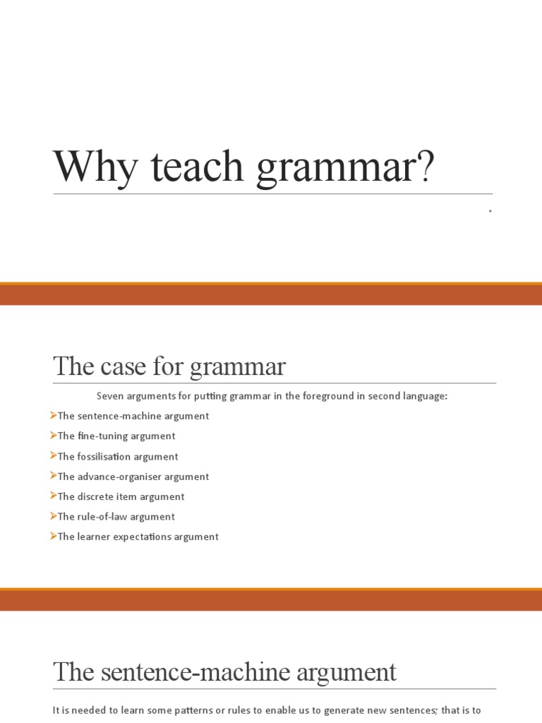 Why Teach Grammar | PDF | Language Acquisition | Academic Discipline ...