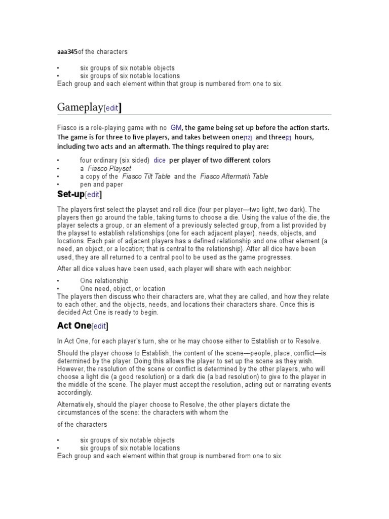 Gameplay: Set-Up) | PDF | Role Playing Games | Tabletop Games