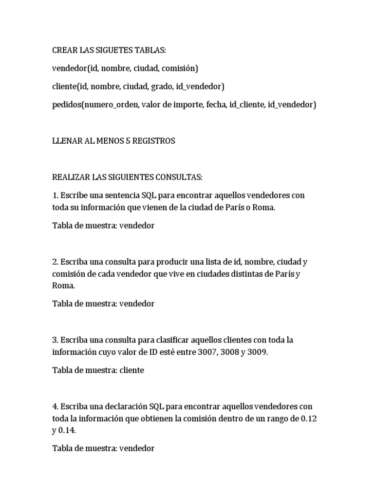 Ejercicios Prácticos SQL | PDF