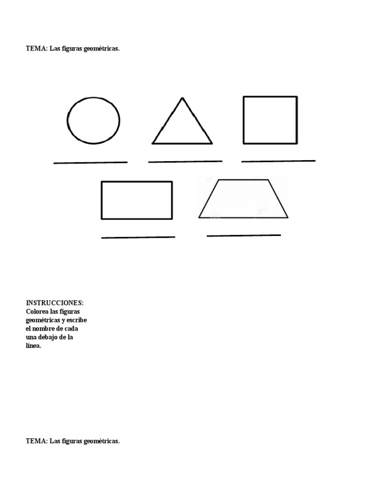 Colorea y Nombra Figuras Geométricas | PDF