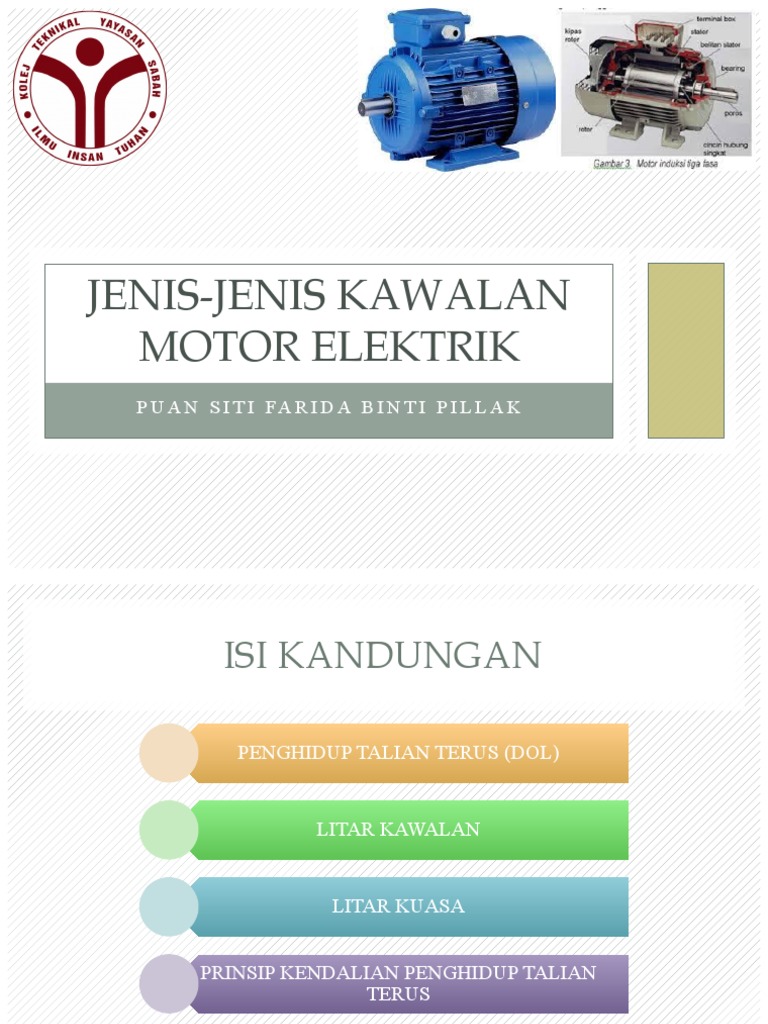 Jenis-Jenis Kawalan Motor Elektrik: Puan Siti Farida Binti Pillak | PDF
