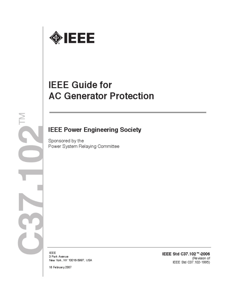 IEEE Guide For AC Generator Protection: IEEE Power Engineering Society ...