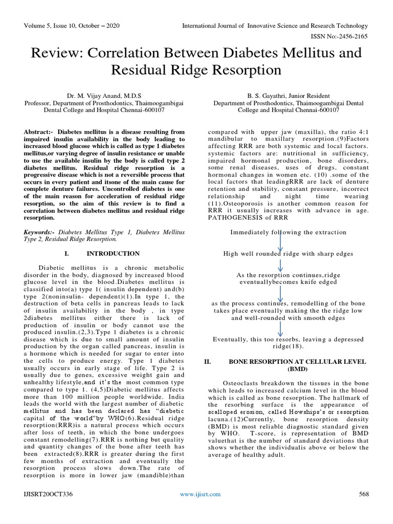Review Correlation Between Diabetes Mellitus and Residual Ridge ...