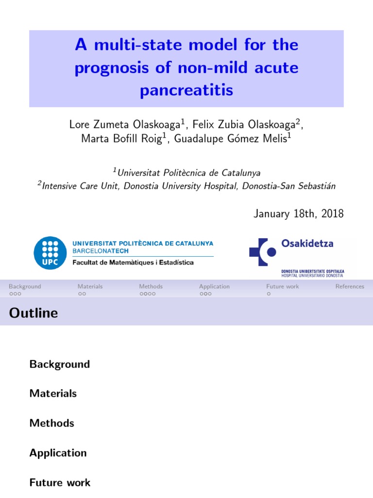 A Multi-State Model For The Prognosis of Non-Mild Acute Pancreatitis | PDF | Markov Chain ...