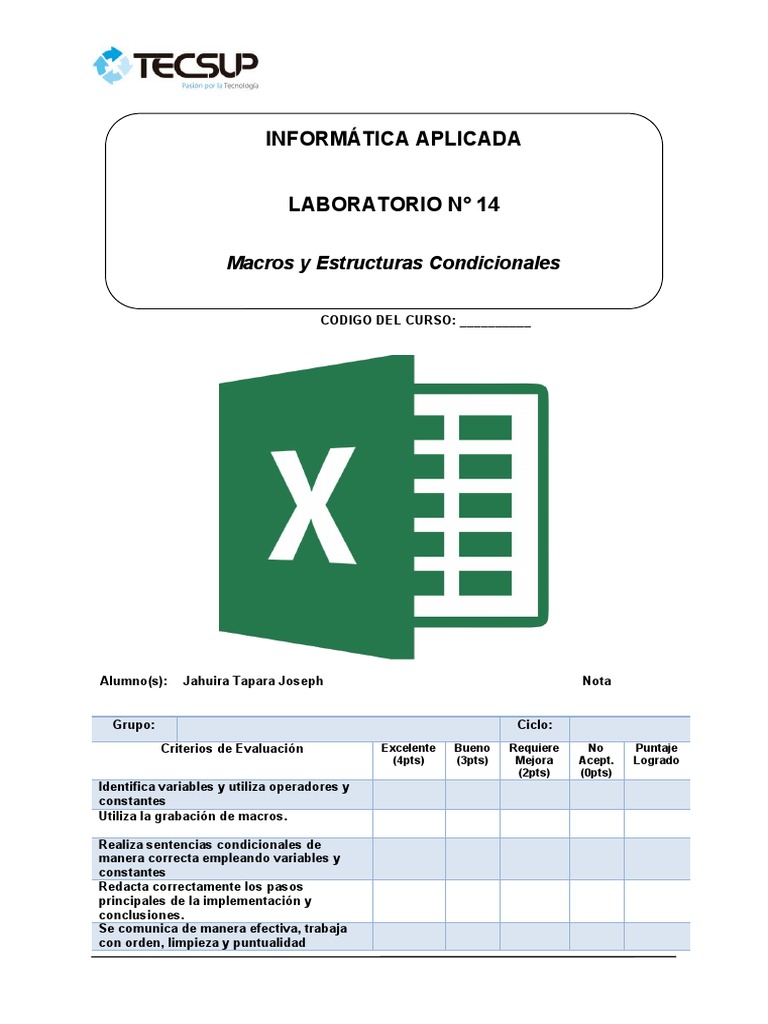 Lab 14 | PDF | Macro (informática) | Microsoft Excel