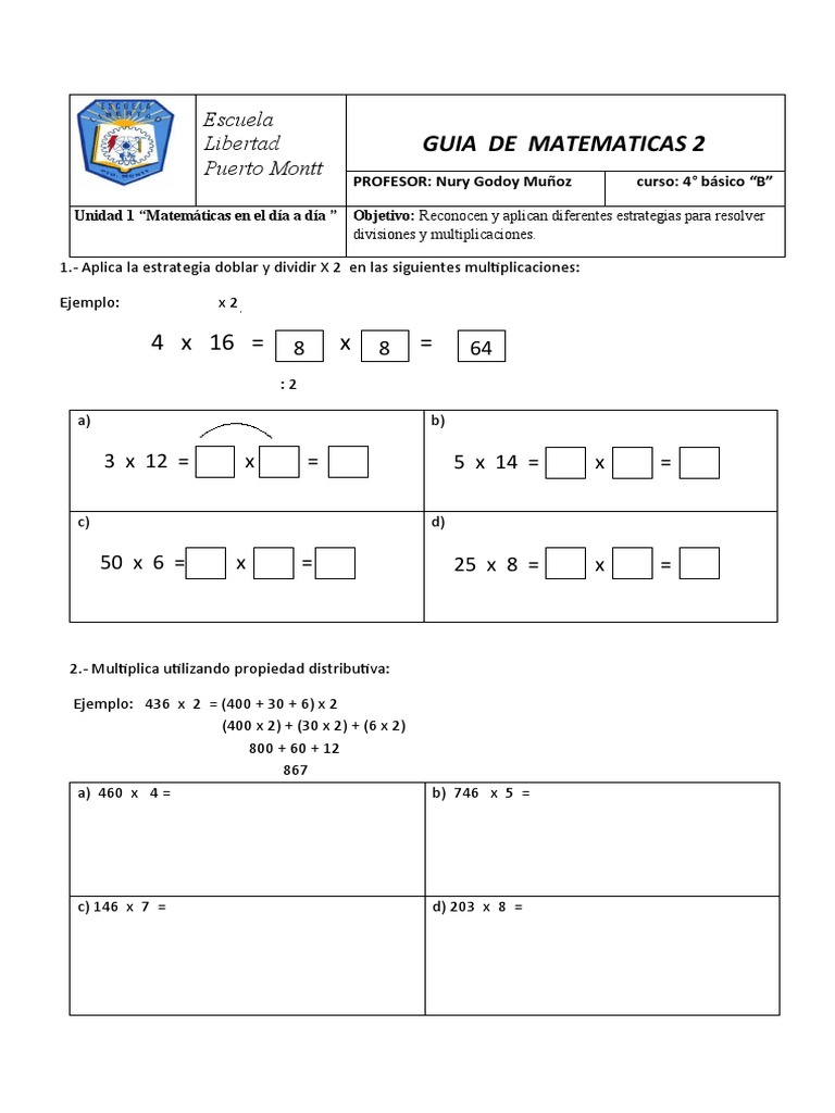 Guia 2, Estrategias de Division y Multiplicacion | PDF
