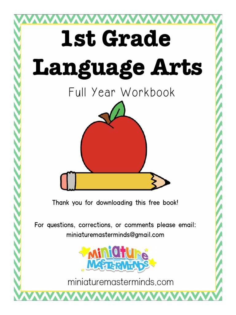 1st Grade Language Arts: Full Year Workbook | PDF | Grammatical Number ...