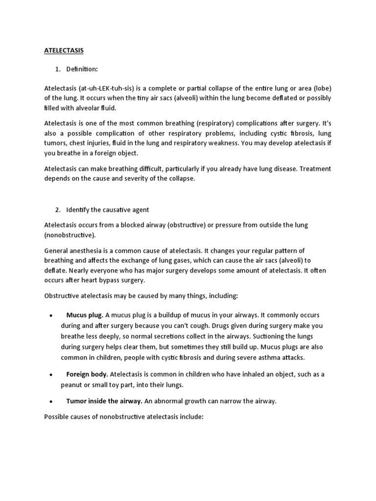 ATELECTASIS | PDF | Respiratory Tract | Lung