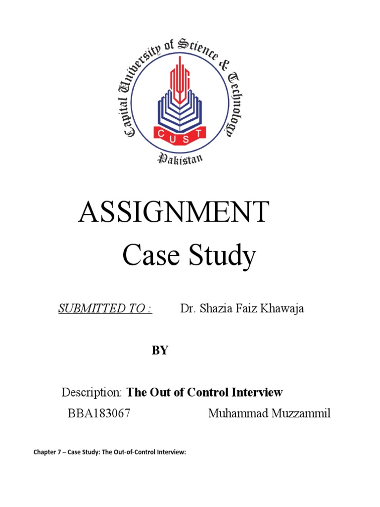 Muhammad Muzzammil BBA183067 Case Study | PDF | Interview | Engineering