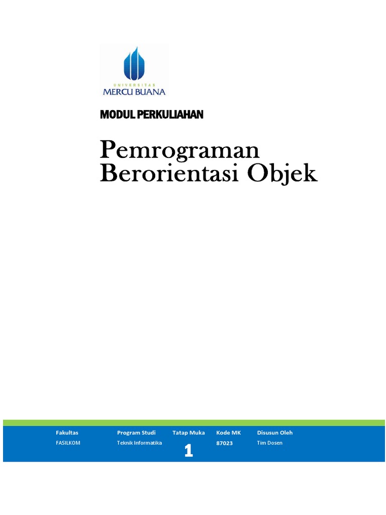 Pemrograman Berorientasi Objek TI - 2 PDF | PDF