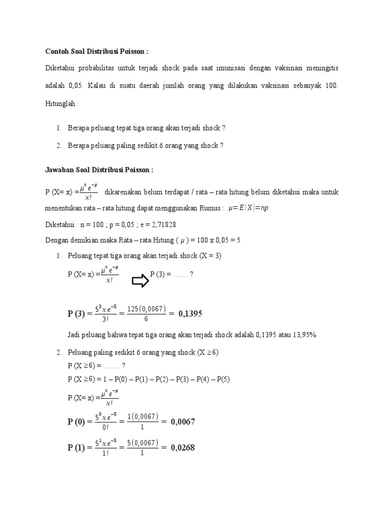 Contoh Soal Distribusi Poisson | PDF
