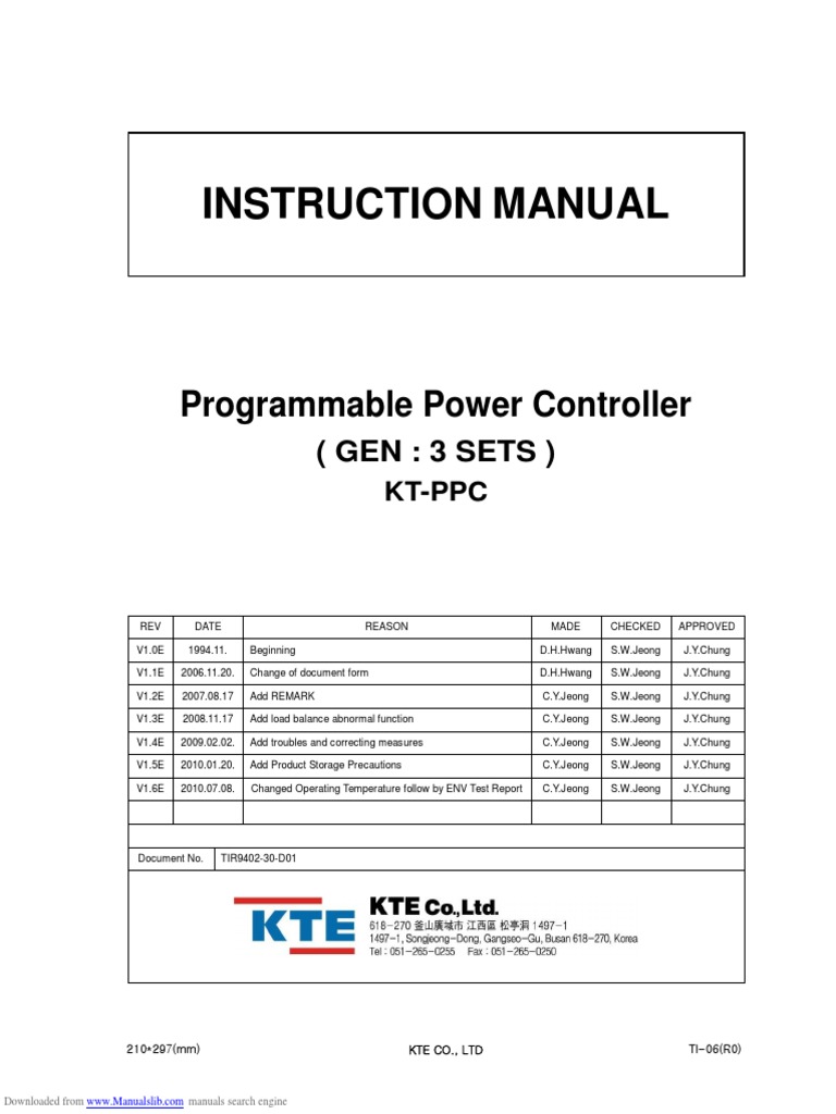 Instruction Manual: Programmable Power Controller | PDF | Input/Output | Control System