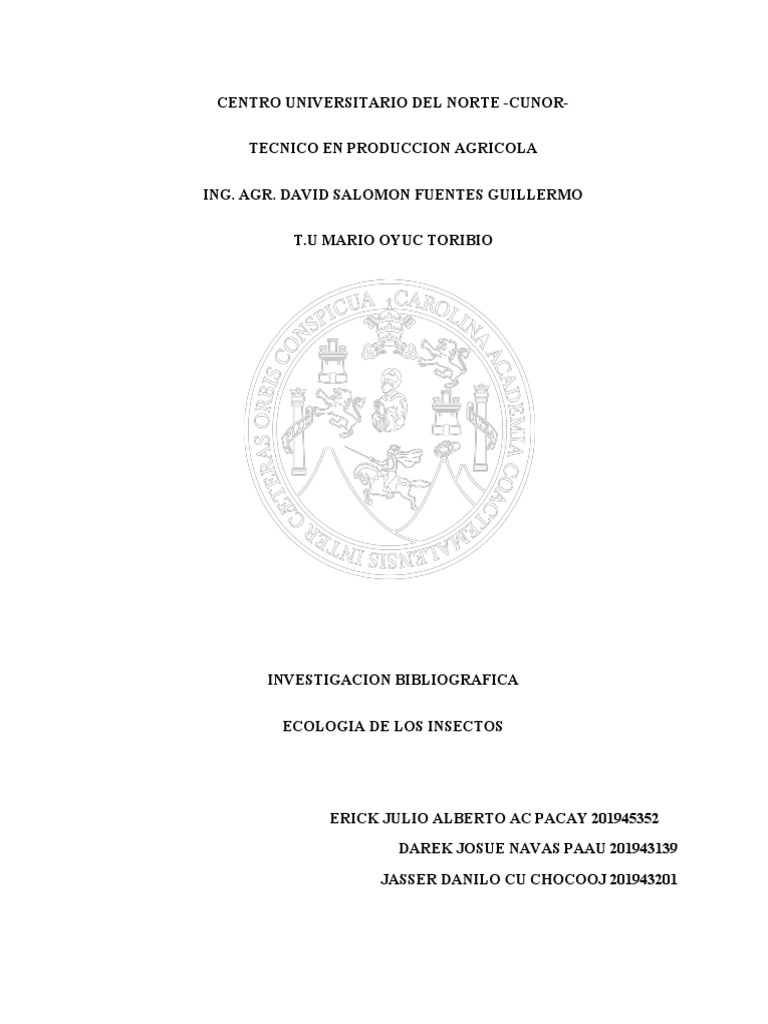 Ecologia de Los Insectos | PDF | Plaga (organismo) | Control biológico ...
