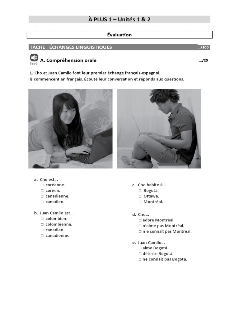 Aplus1 Eva U1-2 | PDF | la communication