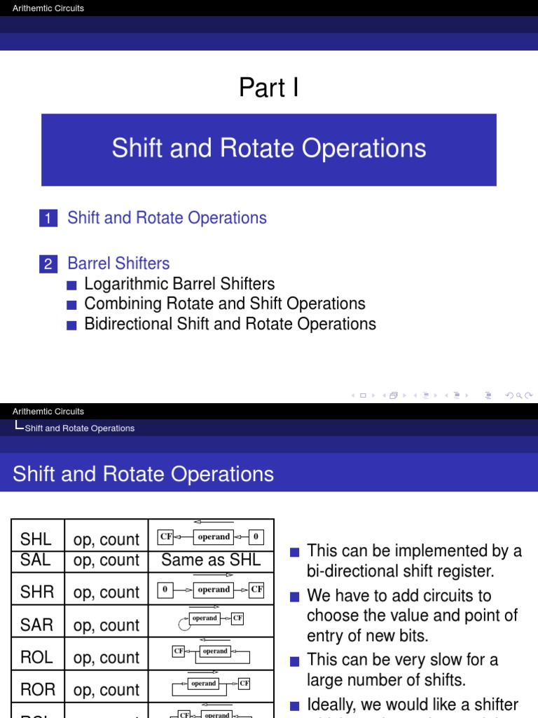 Shift and Rotate Operations Barrel Shifters | PDF | Electronic Design ...