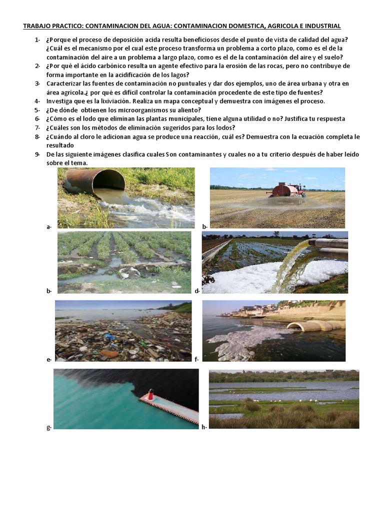 Trabajo Practico Contaminacion Del Agua Contaminacion Domestica ...