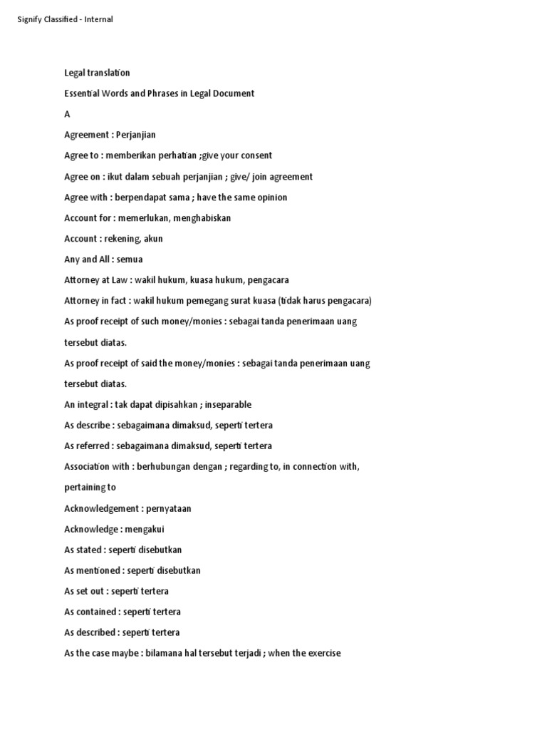 Legal Words - Dictionary | PDF | Indemnity | Payments