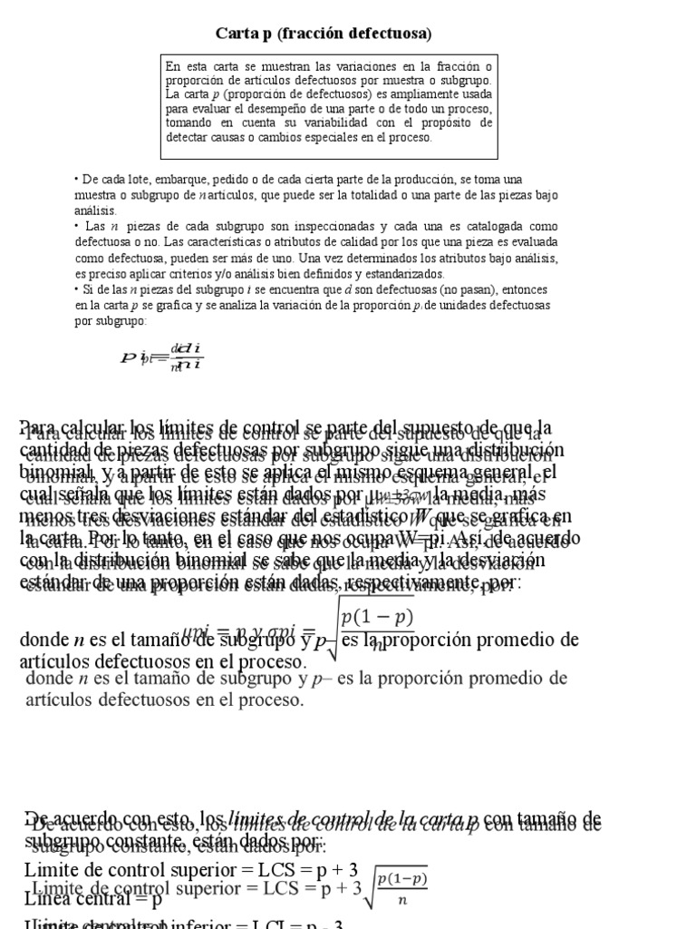 Análisis de la Carta p y np en Control de Calidad | PDF | Desviación ...