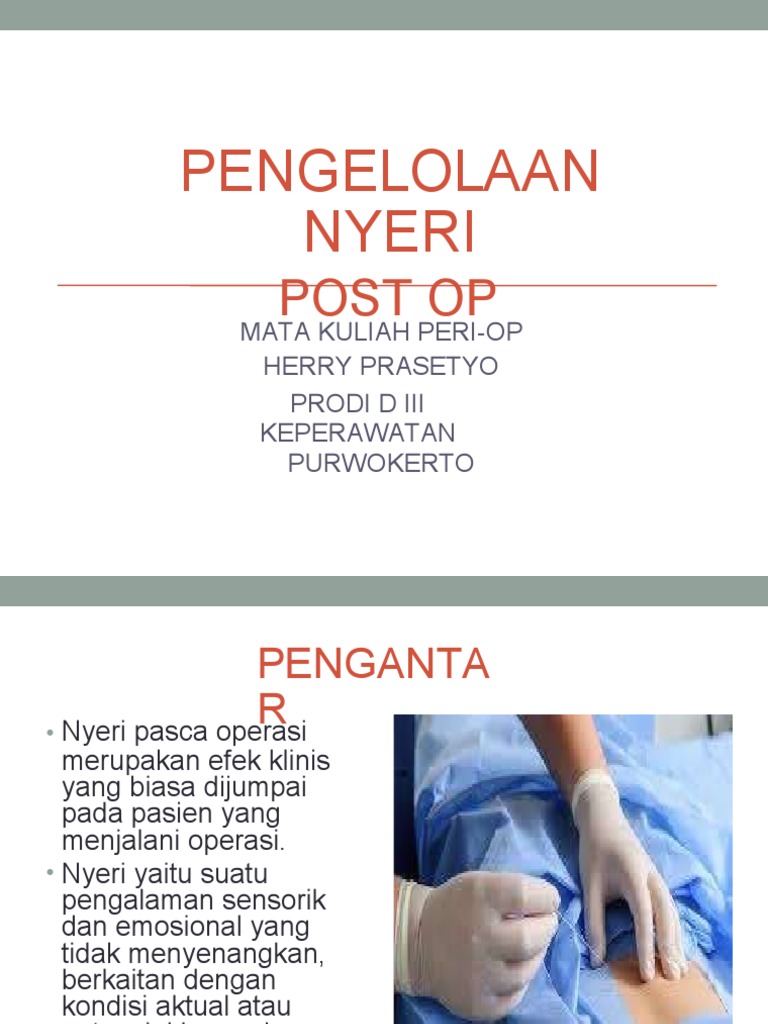 Pengelolaan Nyeri Post Op | PDF
