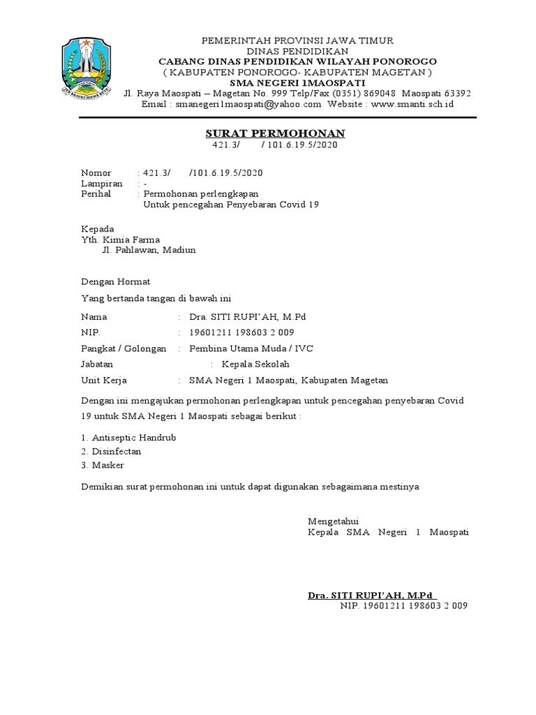 Surat Permohonan Kimia Farma Pdf