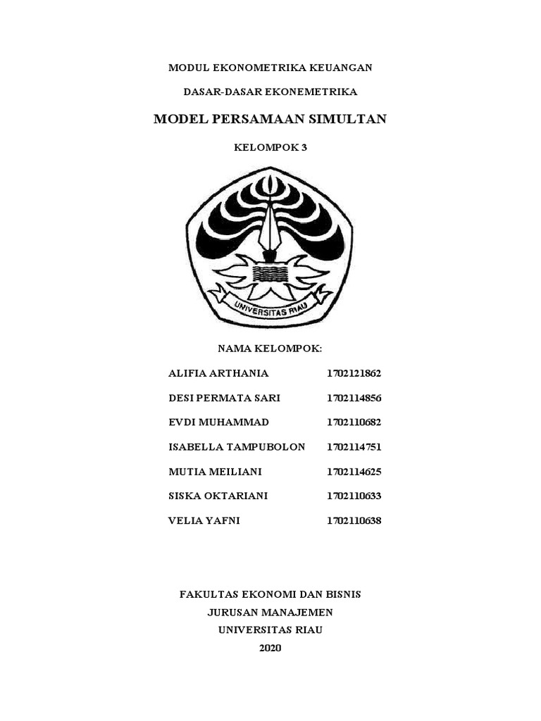 Model Persamaan Simultan | PDF