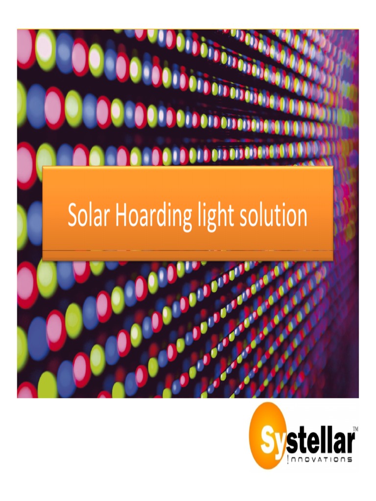 Solar Hoarding Light Solution | PDF