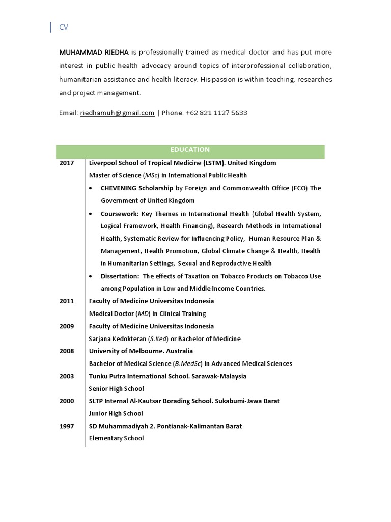 CV MR Dec19 | PDF | Medical School | Doctor Of Medicine