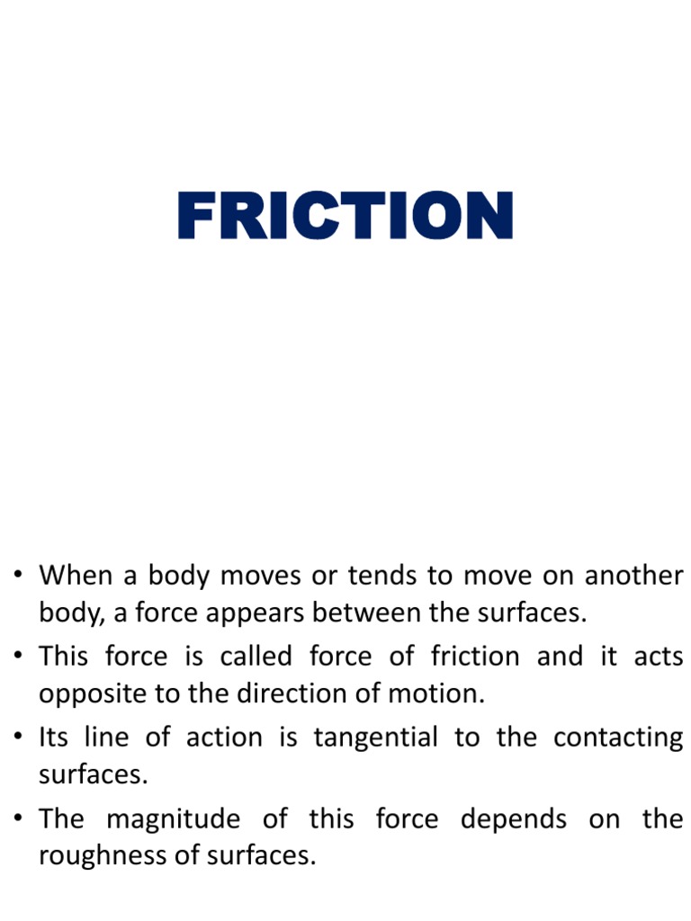 Friction Laws of Dry Friction-Pivot and Collar | PDF | Friction ...