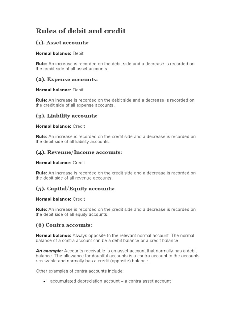 Rules of Debit and Credit | PDF | Debits And Credits | Corporations