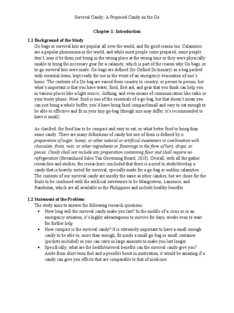 Chapter 1: Introduction 1.1 Background of The Study | PDF | Candy ...
