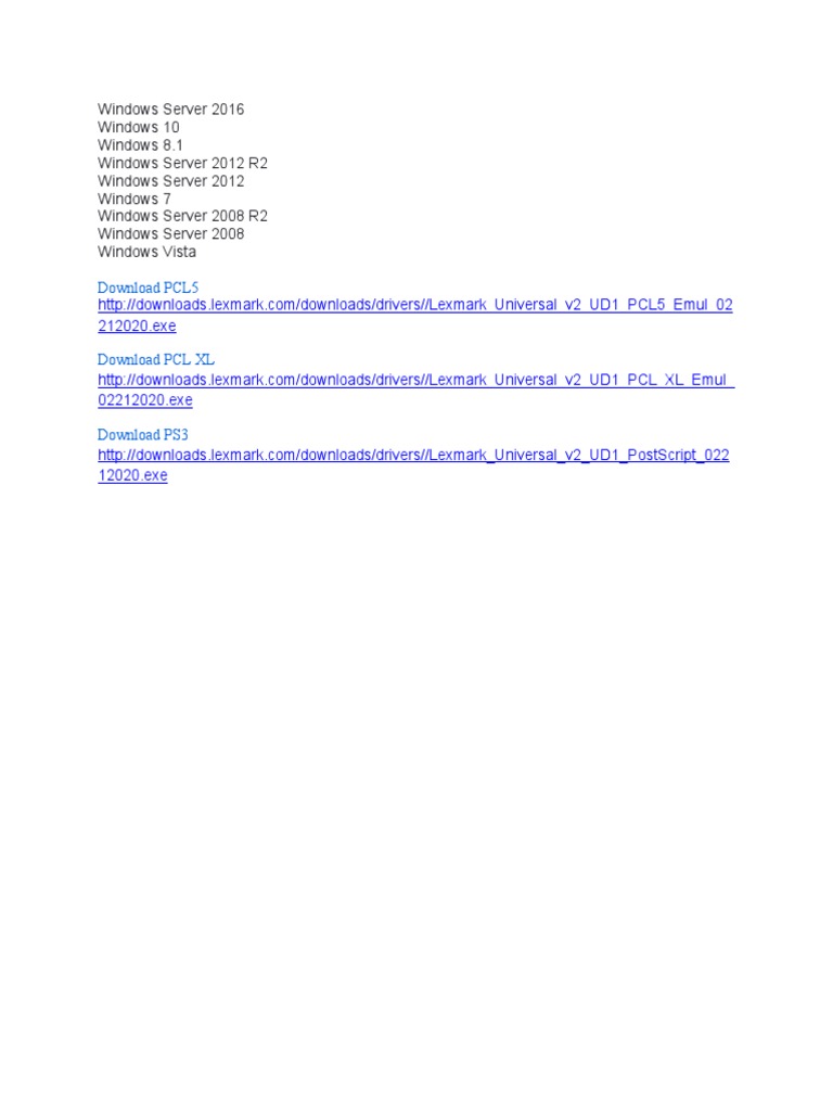 Lexmark Driver Downloads for Windows | PDF