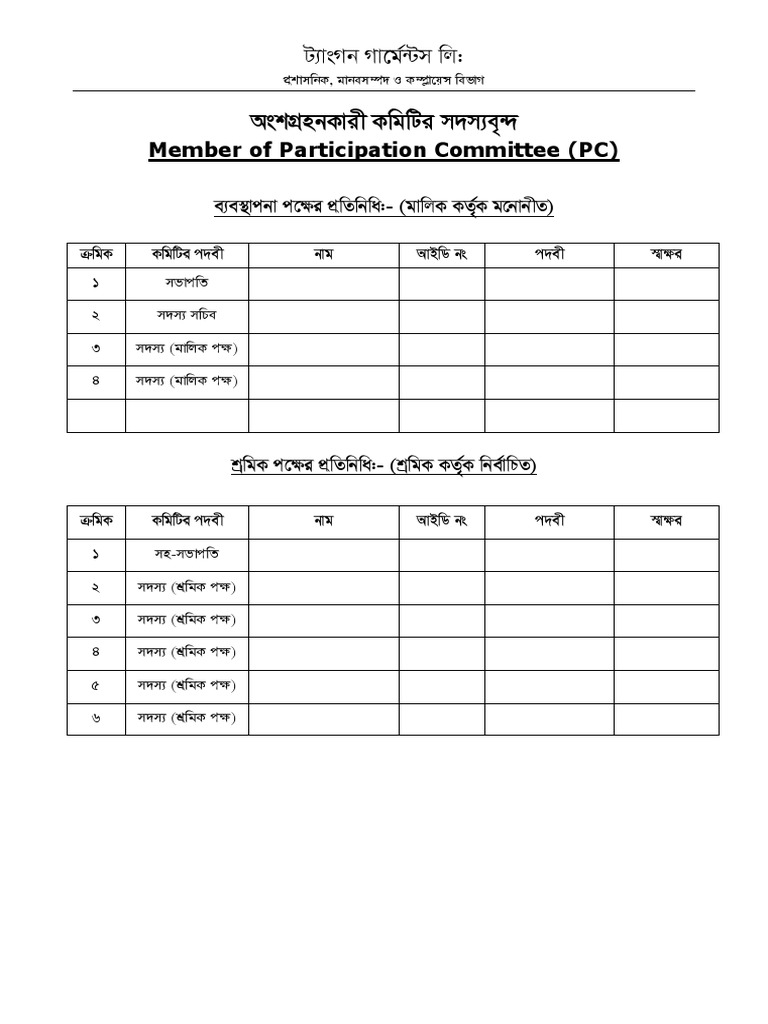 (001.) Meeting MInutes of PC Committee (1 Set) | PDF